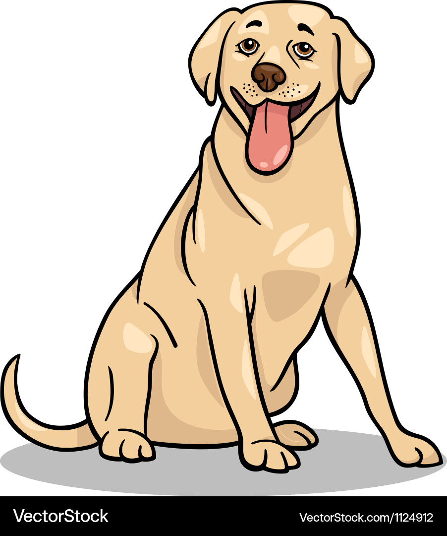 Labrador retriever dog cartoon Royalty Free Vector Image