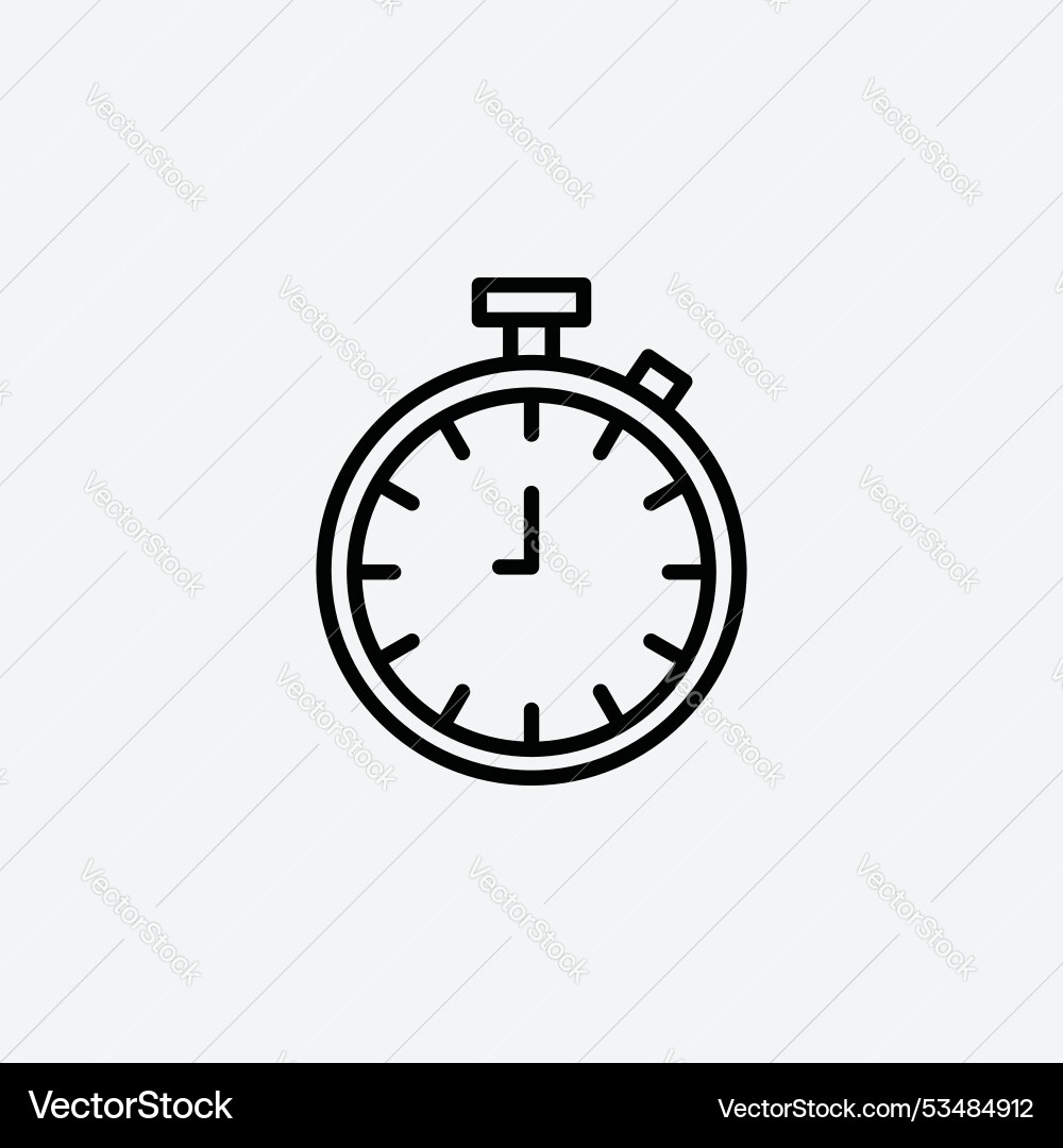 Pocket watchline in thin line black color flat Vector Image