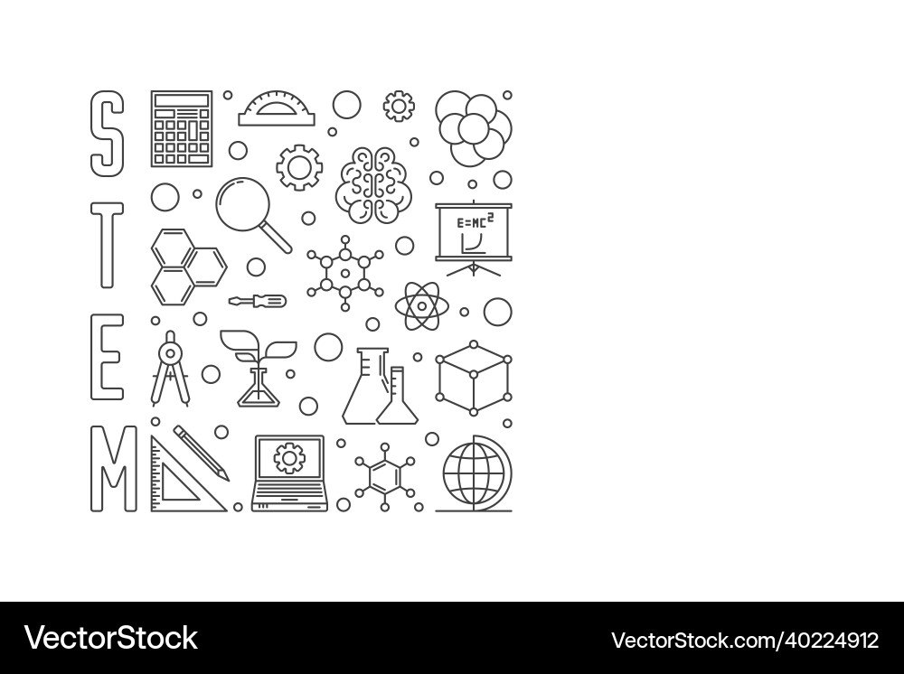 Science technology engineering and mathematics Vector Image