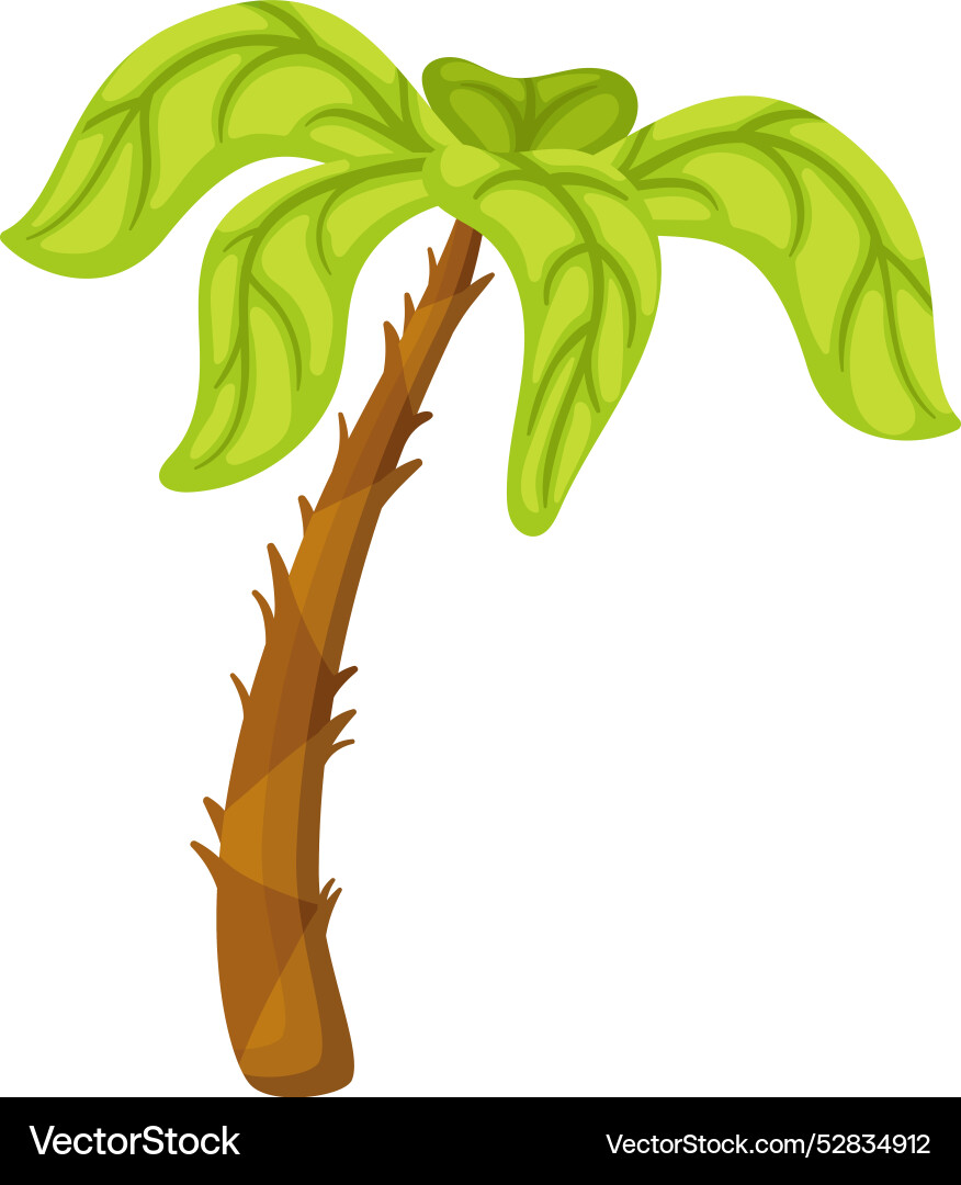 Tropical tree cartoon icon exotic green palm Vector Image