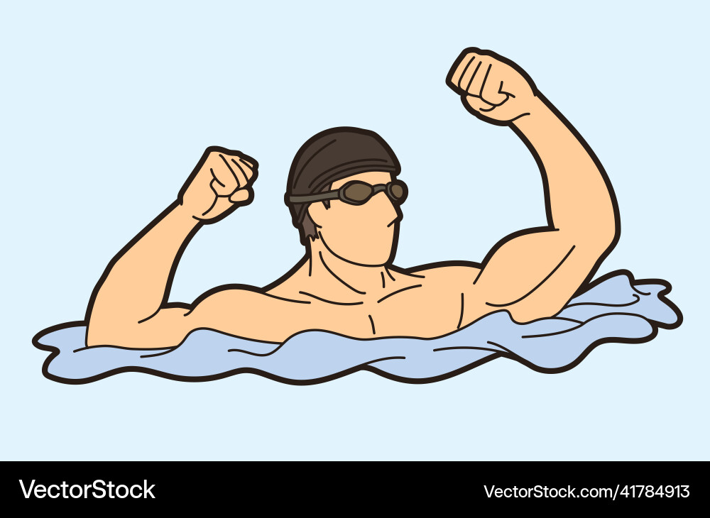 A man swimming sport swimmer action Royalty Free Vector