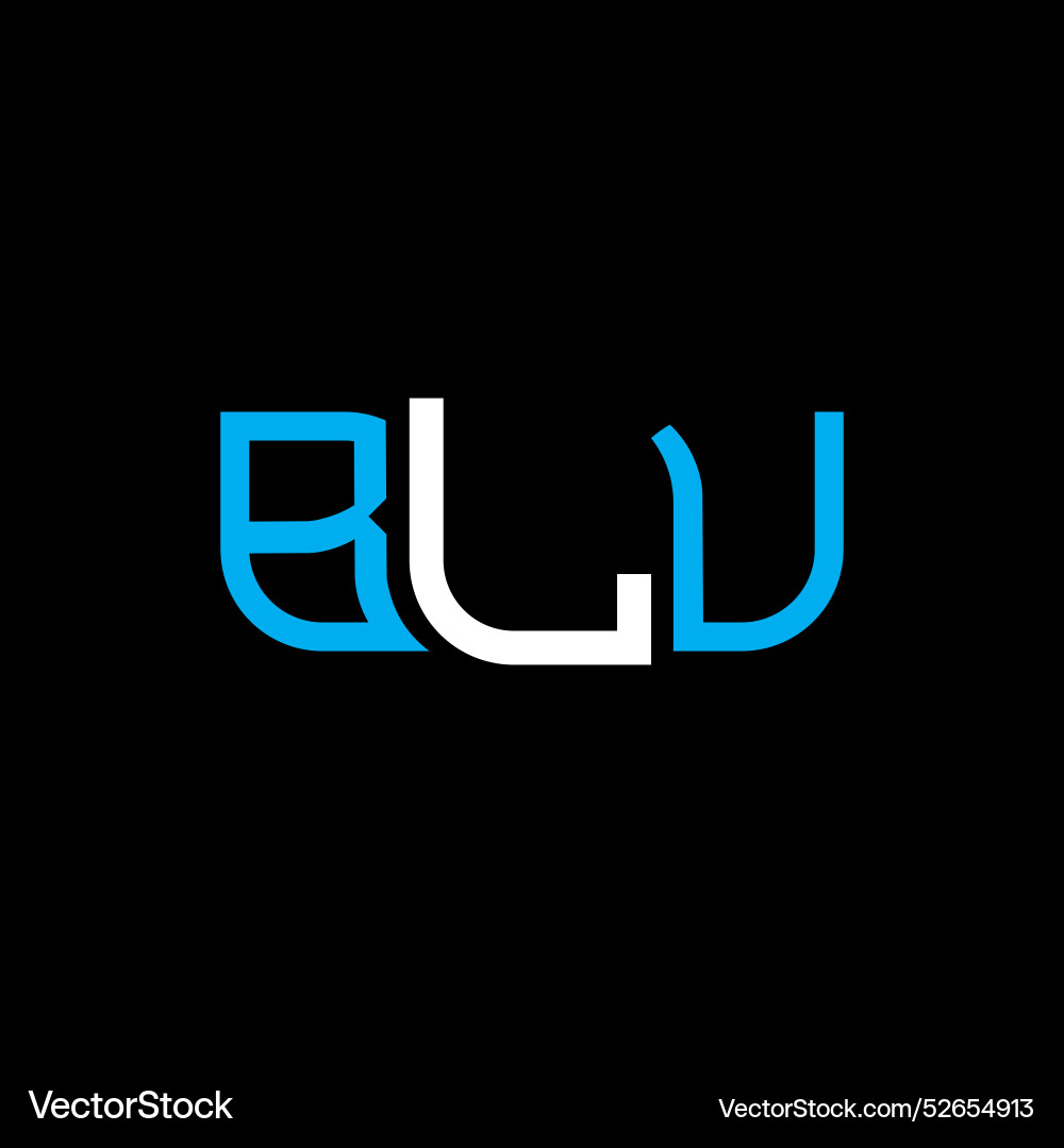 Blu logo design simple and modern Royalty Free Vector Image