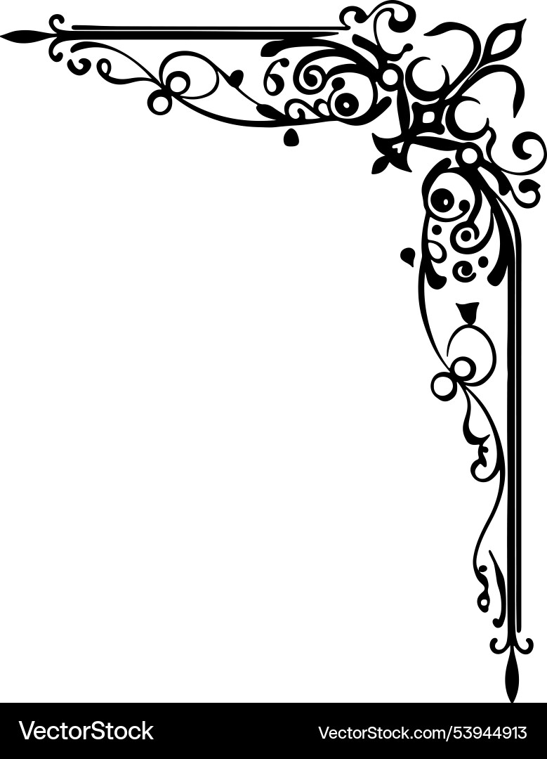 Calligraphic hand drawn corner silhouette Vector Image
