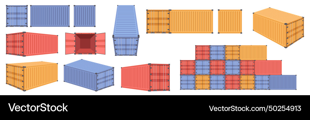 Cargo or freight containers for transporting Vector Image
