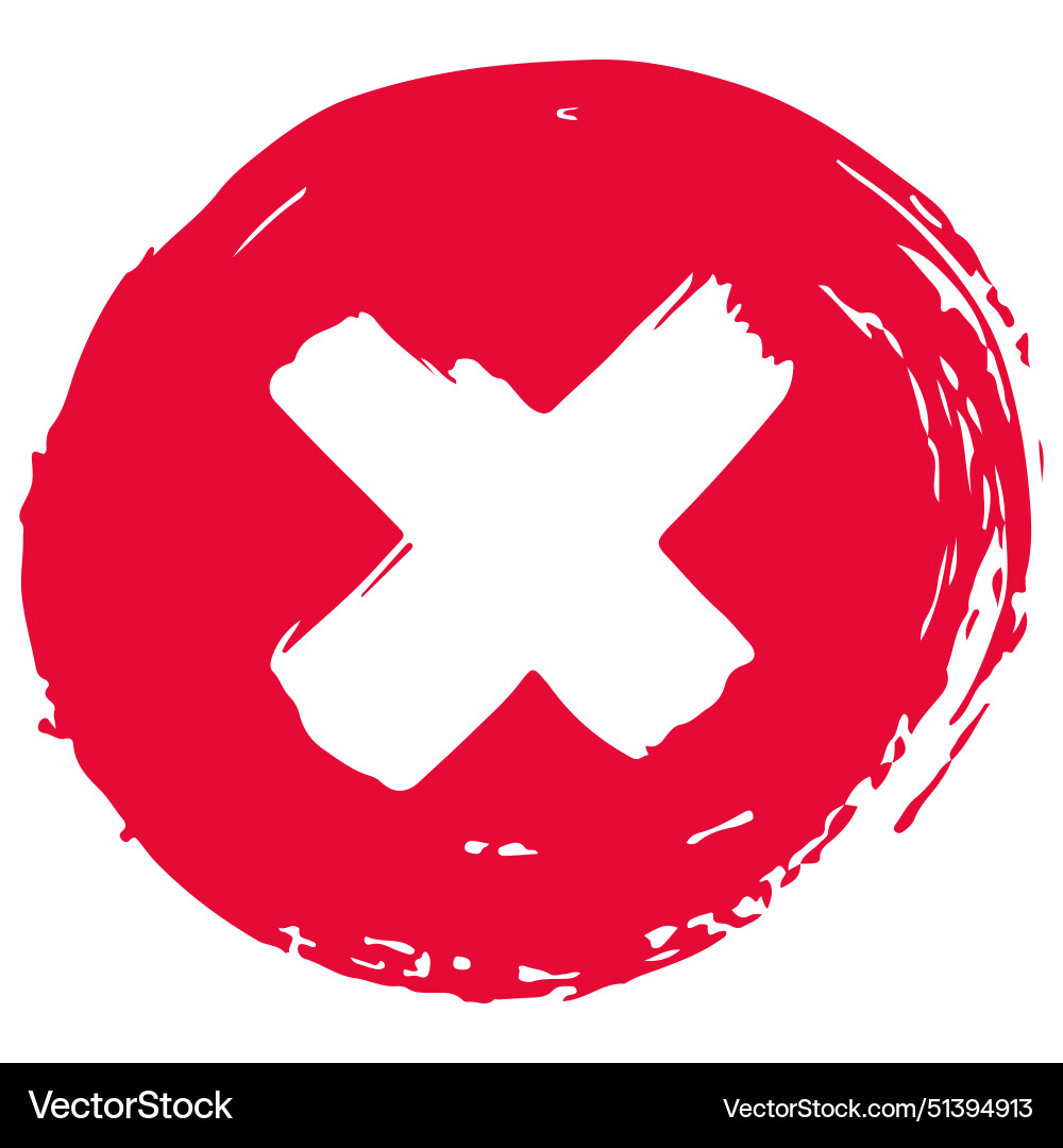 Cross mark single 2 Royalty Free Vector Image - VectorStock