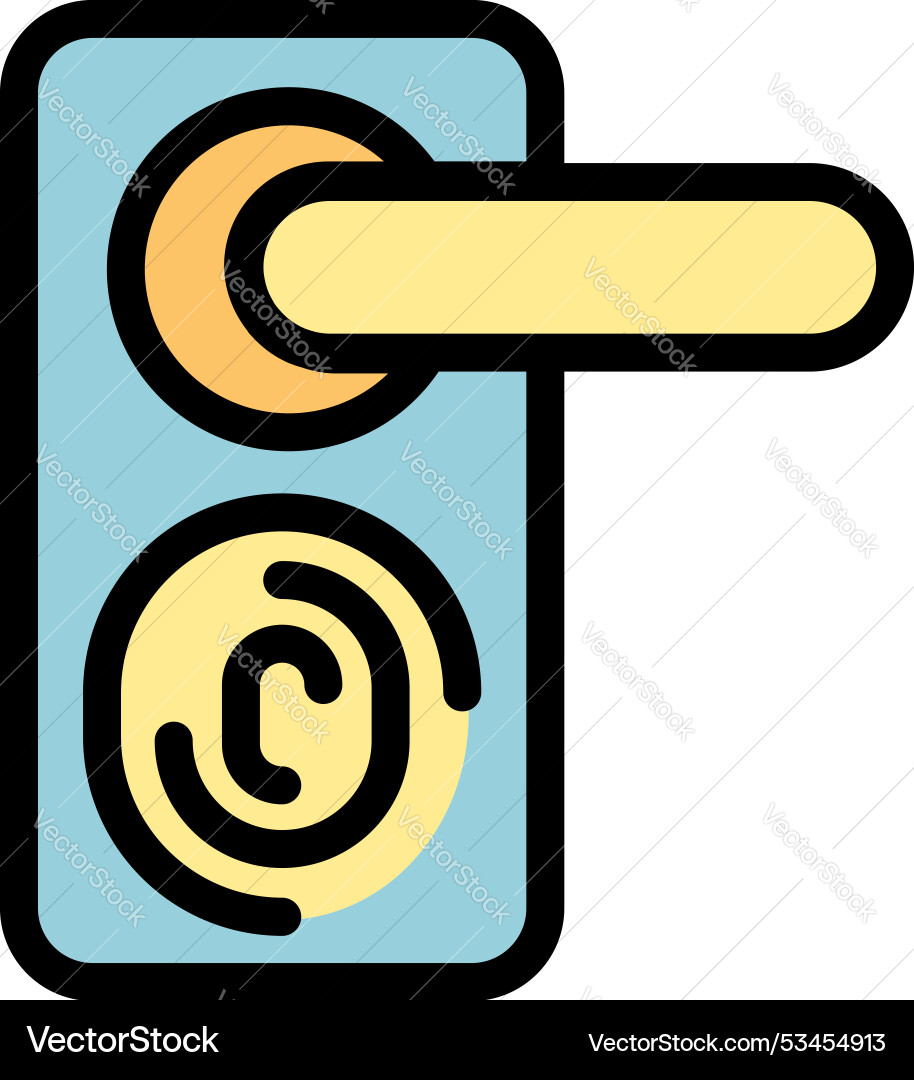 Fingerprint lock system protecting door access Vector Image