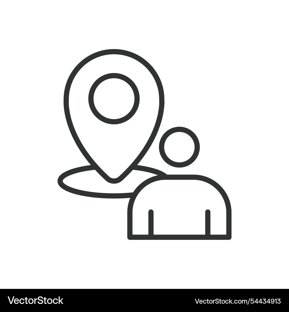Gps location people icon in line design Royalty Free Vector