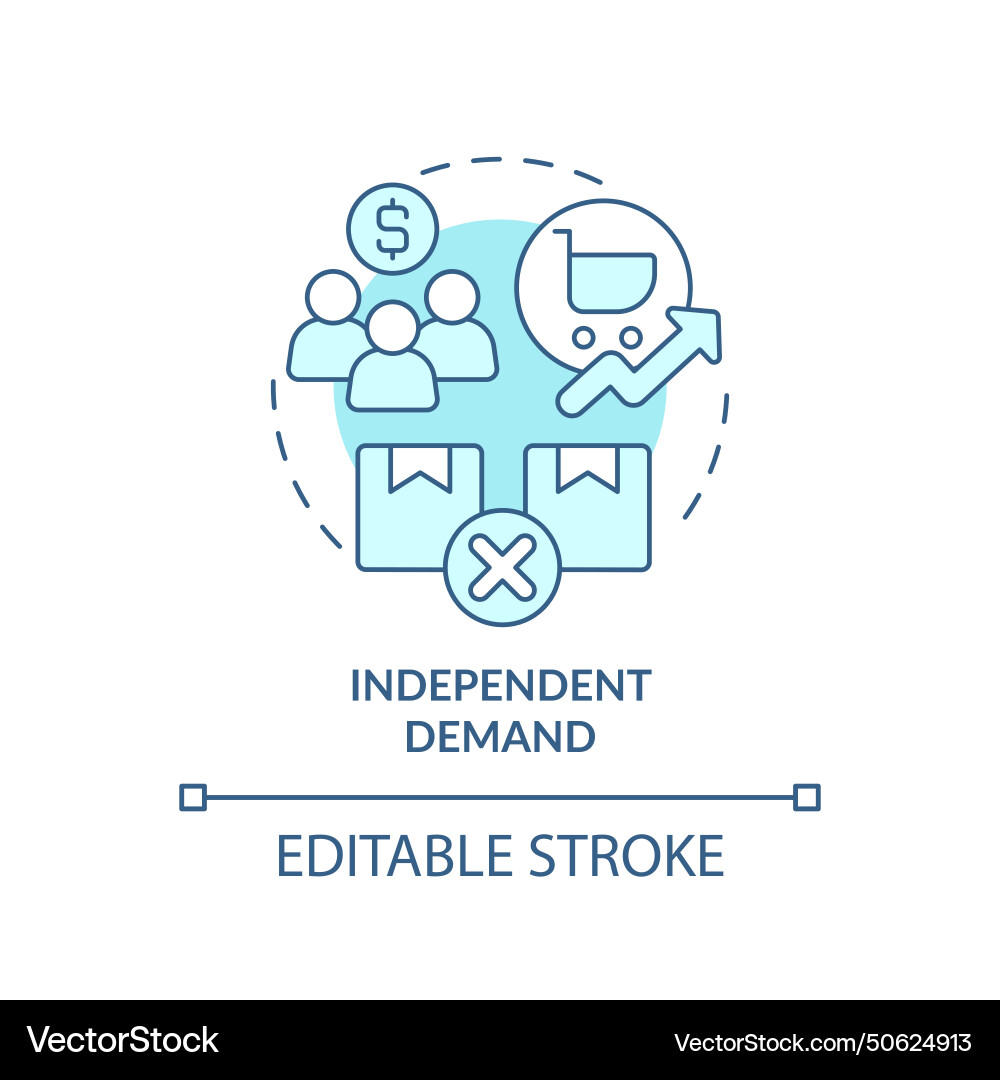 Independent demand soft blue concept icon Vector Image
