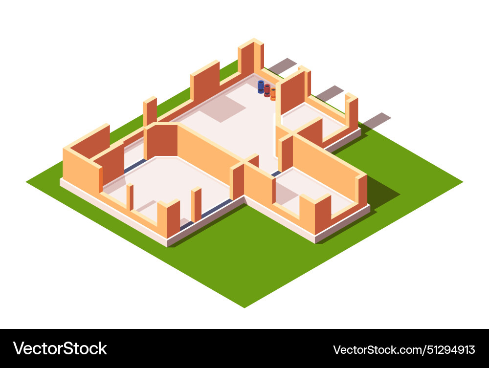 Isometric of a construction site Royalty Free Vector Image