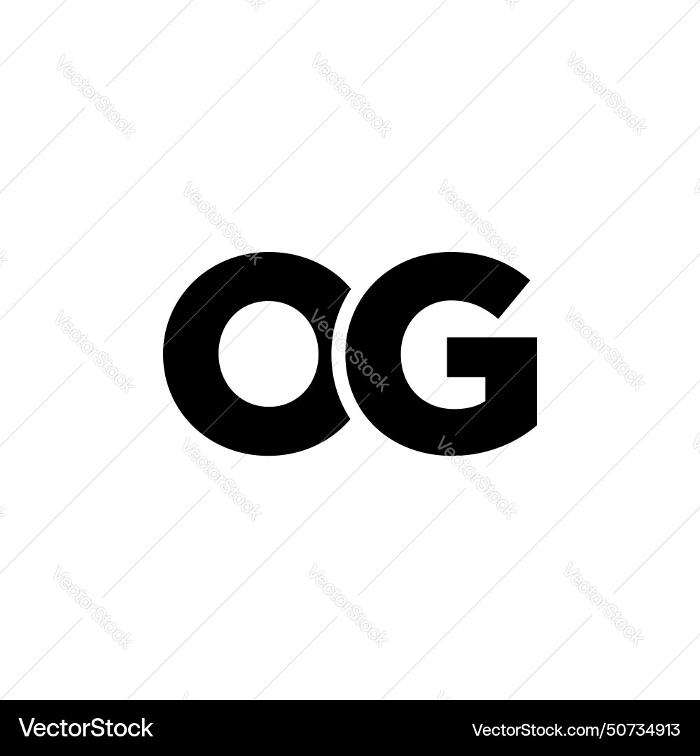 Letter o and g og logo design template minimal Vector Image