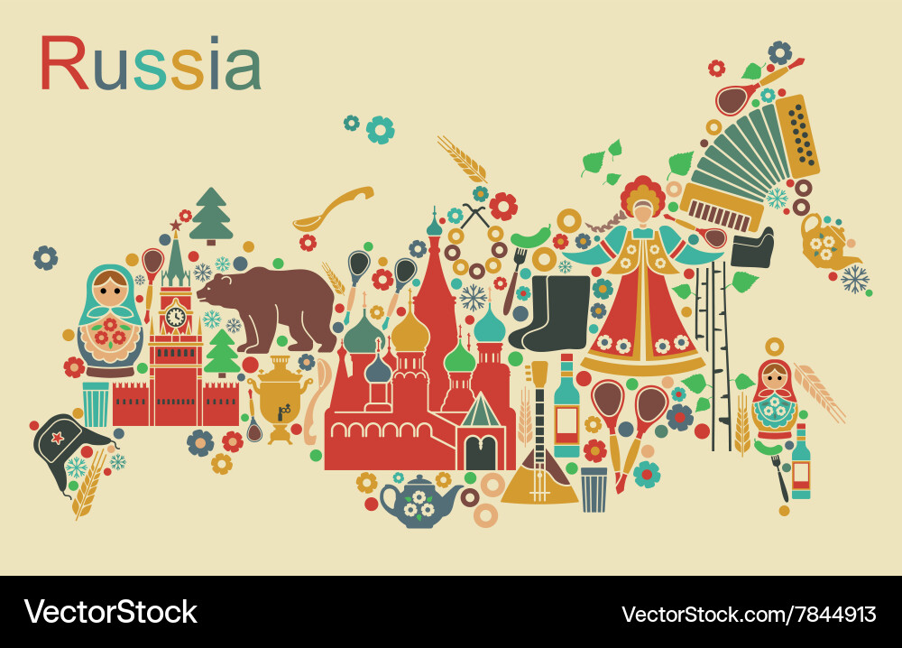 Map of russia Royalty Free Vector Image - VectorStock