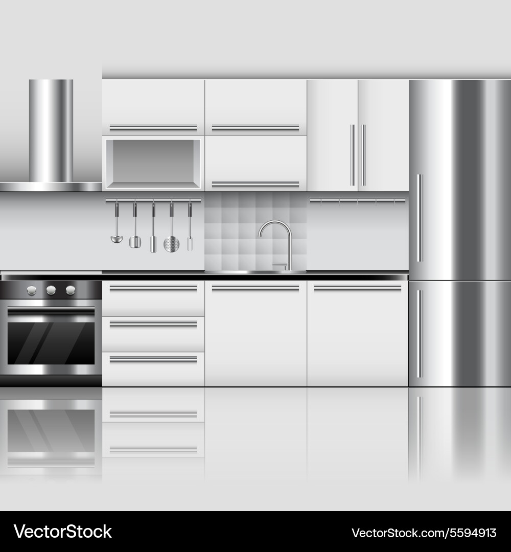 Realistic Kitchen Interior Royalty Free Vector Image