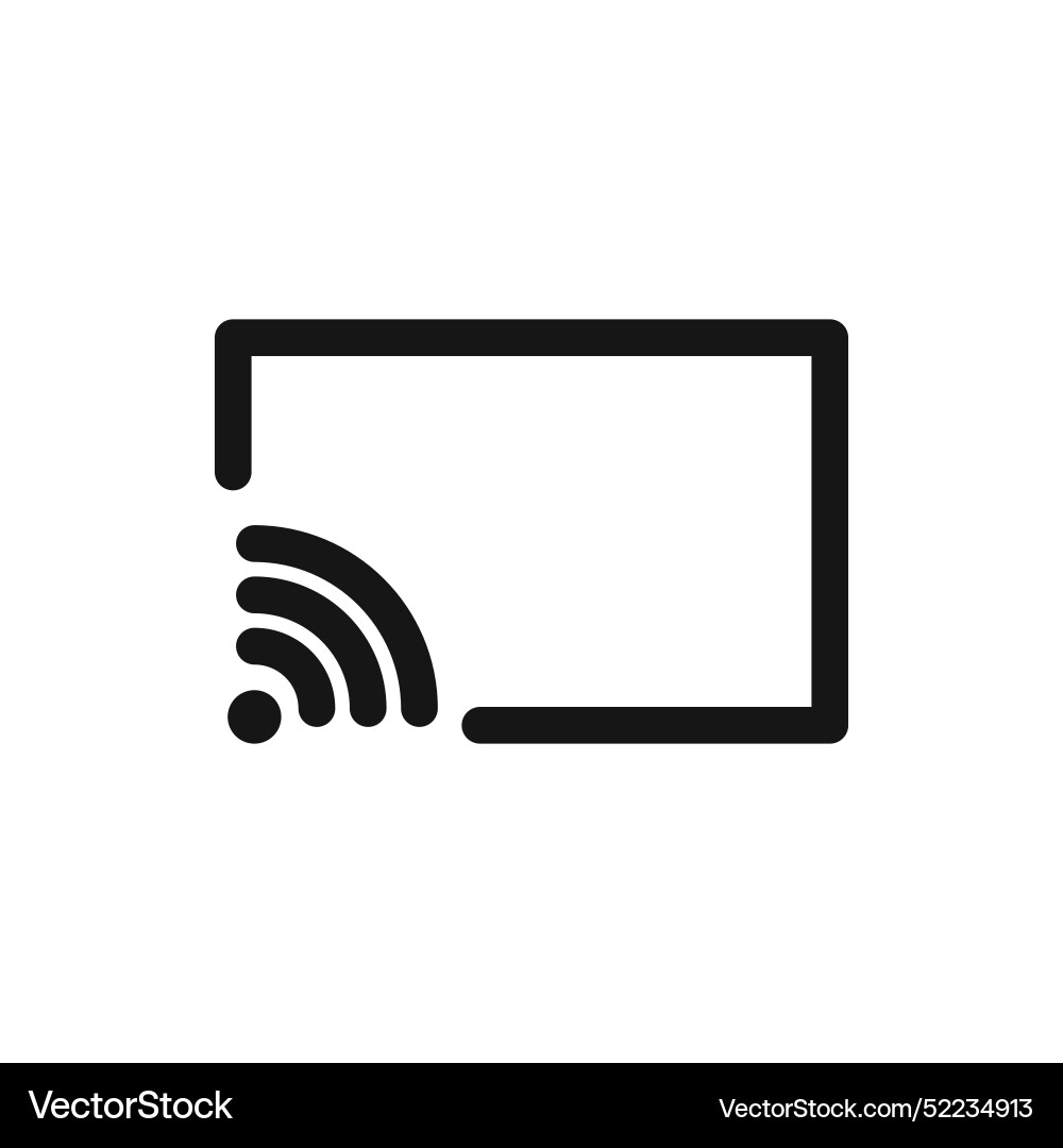 Screen cast icon black line art logo Royalty Free Vector