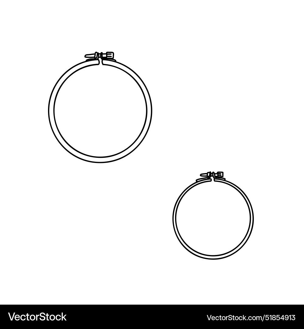 Set of embroidery hoops Royalty Free Vector Image