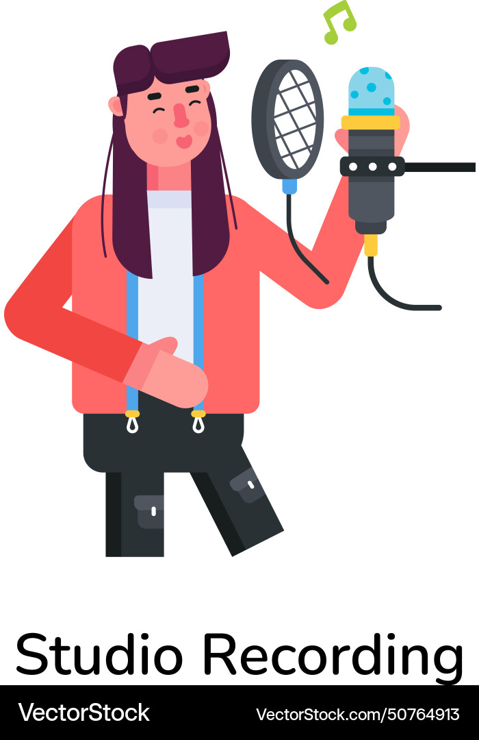 Studio recording Royalty Free Vector Image - VectorStock