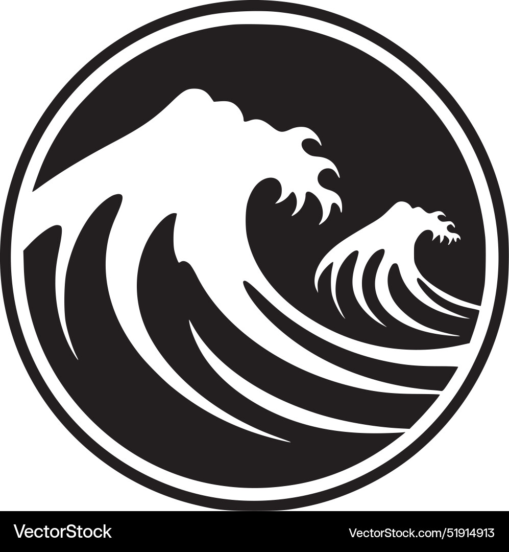 Wave - minimalist and simple silhouette Royalty Free Vector