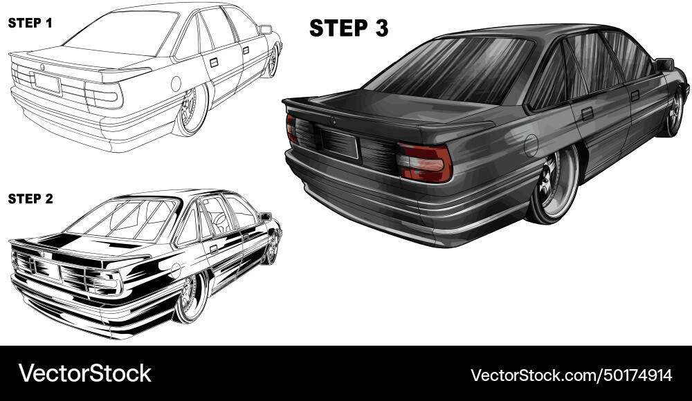 Black Drag Race Car with Speed Stripes Royalty Free Vector