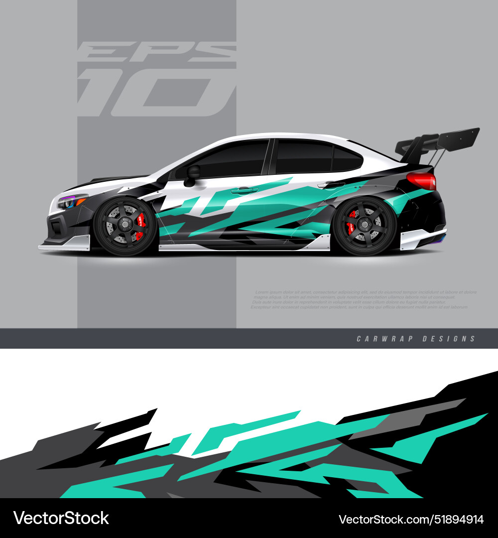 Car wrap decal graphic design abstract stripe Vector Image