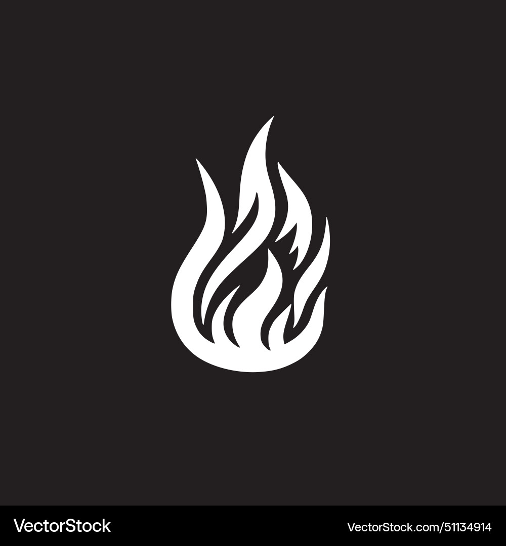 Fire - minimalist and flat logo Royalty Free Vector Image