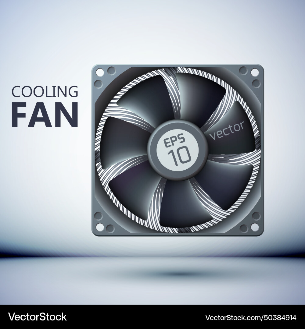 Realistic computer fan template Royalty Free Vector Image