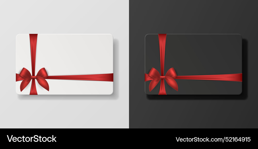 3d realistic blank gift card Royalty Free Vector Image