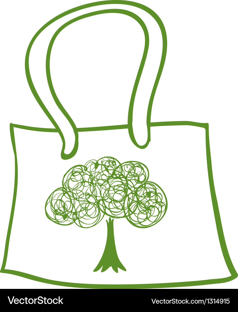 A green recycled bag Royalty Free Vector Image