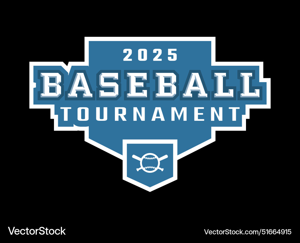 Baseball logo emblem on a dark background Vector Image