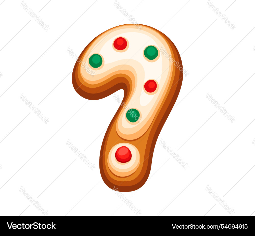 Biscuit question mark as a gingerbread cookie Vector Image