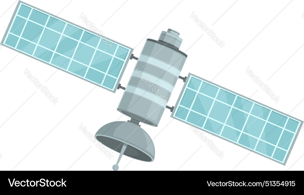 Cartoon satellite orbiting in space Royalty Free Vector