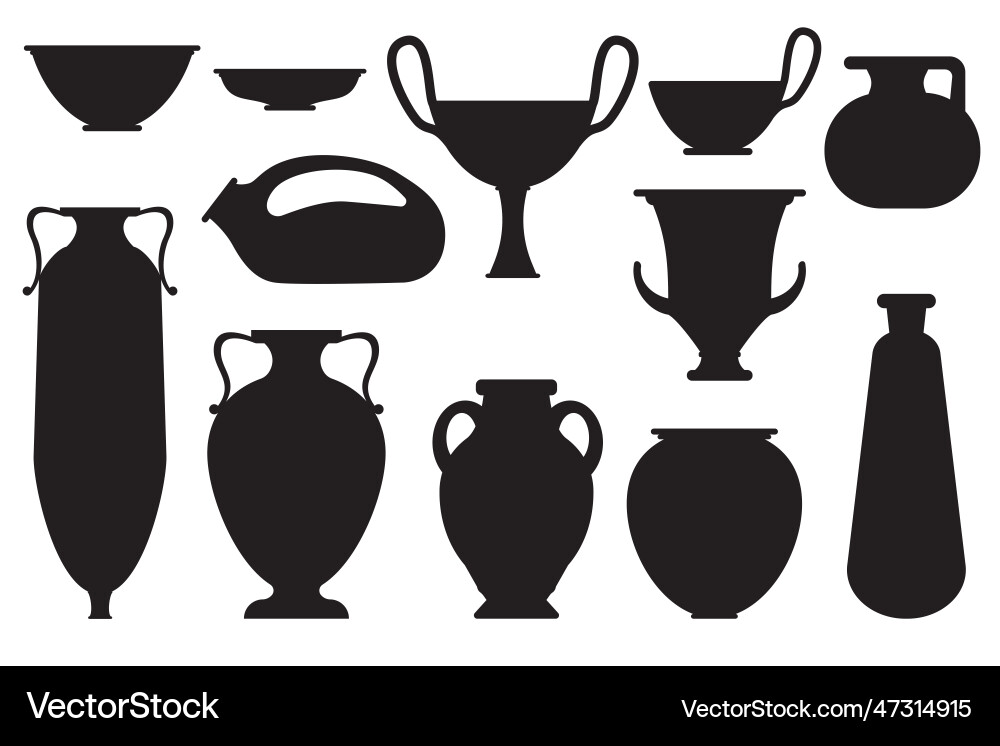 Ceramic objects from the classical period Vector Image