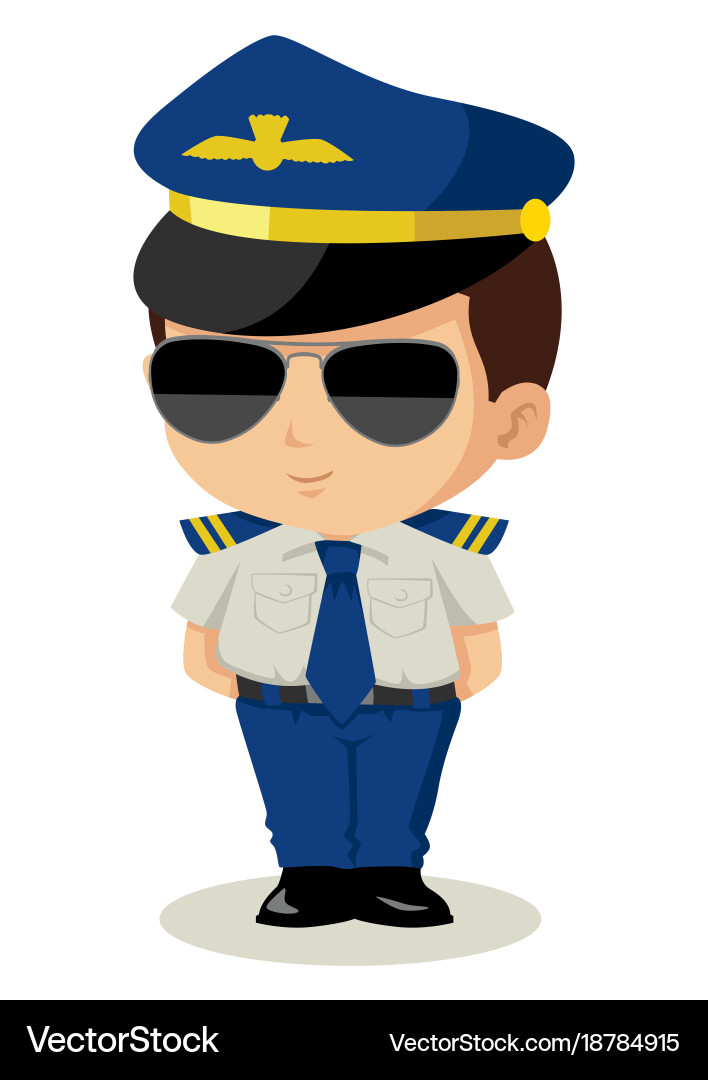 Chibi pilot Royalty Free Vector Image - VectorStock