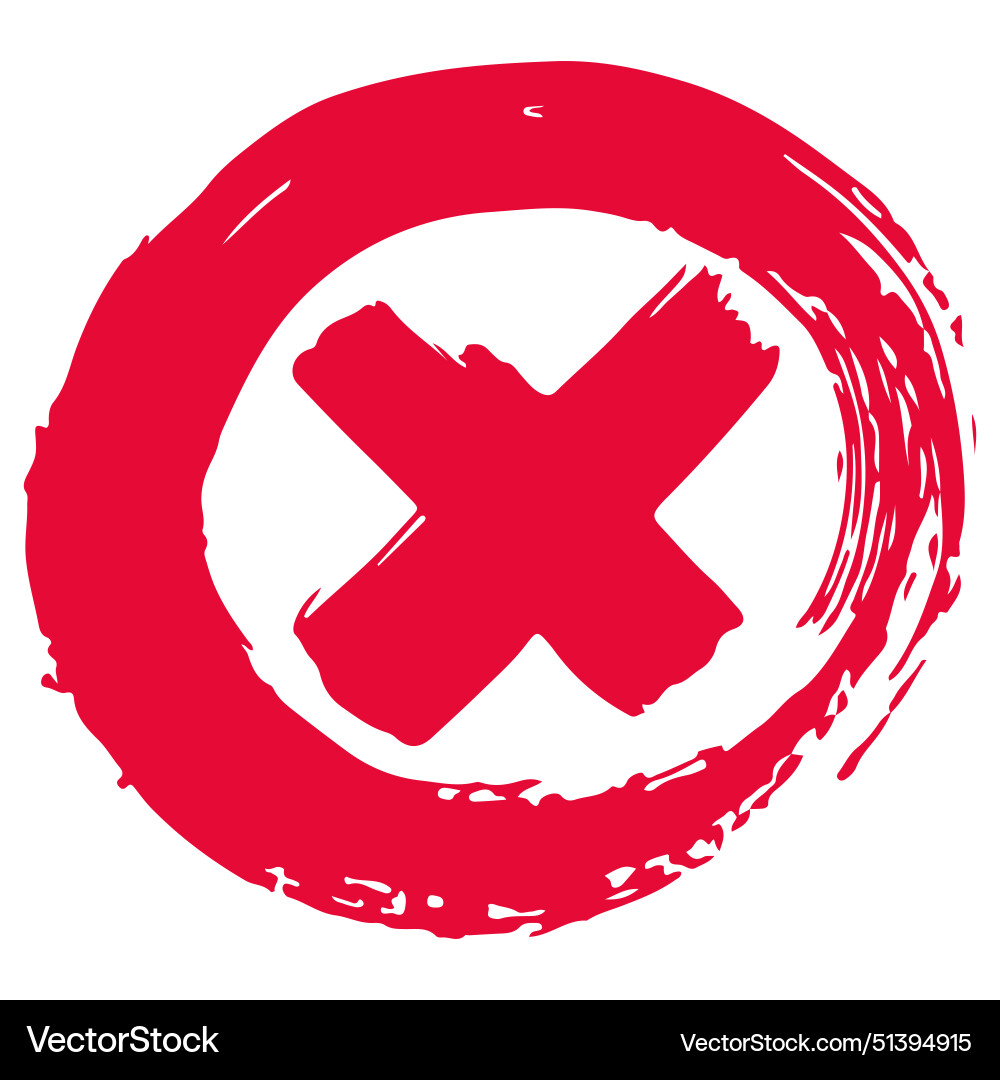 Cross mark single 4 Royalty Free Vector Image - VectorStock