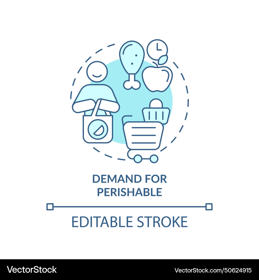 Demand for perishable soft blue concept icon Vector Image
