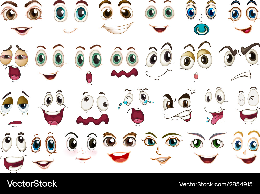 Facial expressions Royalty Free Vector Image - VectorStock