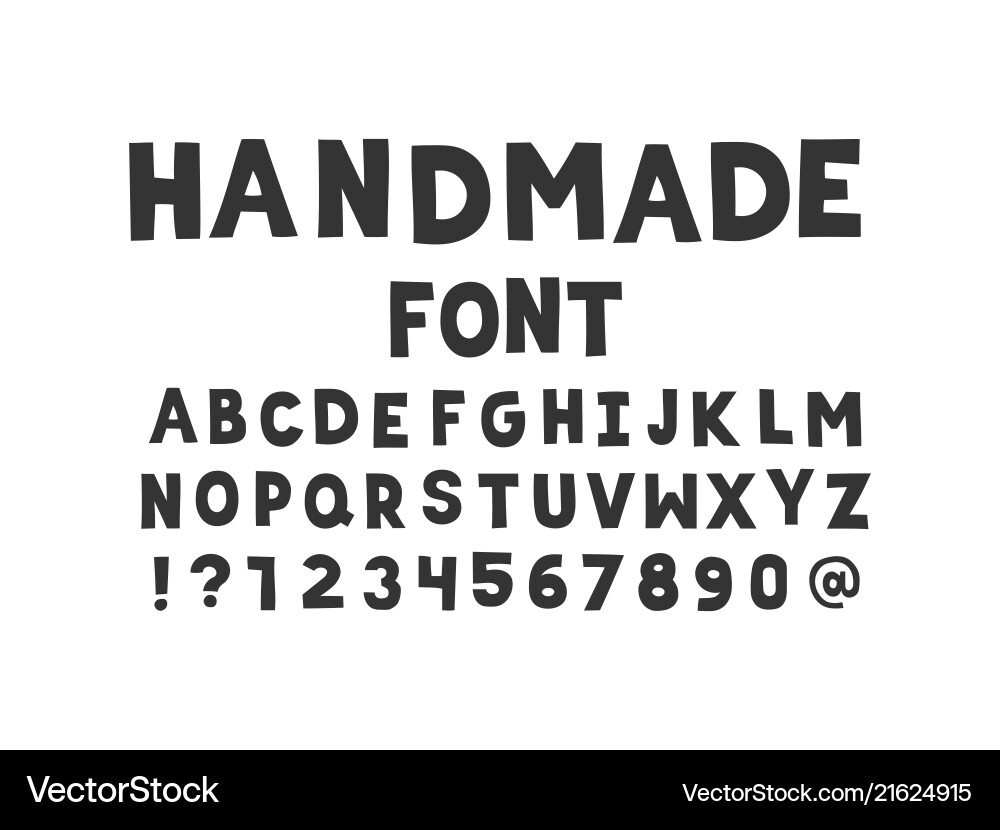 Handmade font alphabet Royalty Free Vector Image