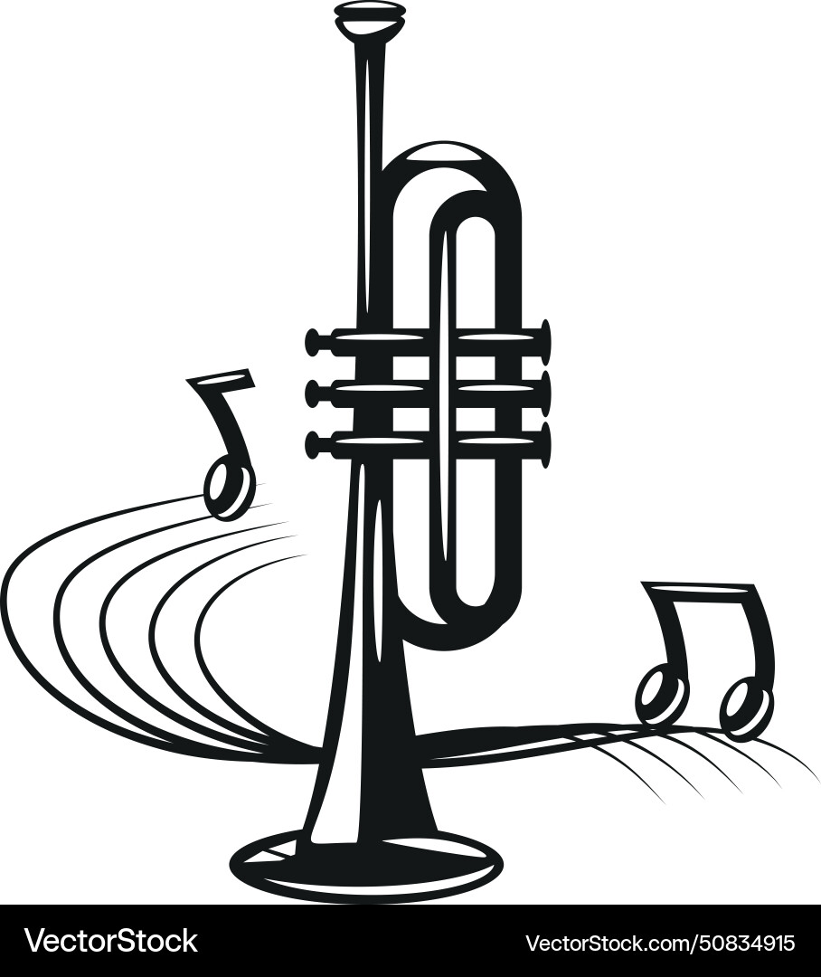 Jazz trumpet instrument Royalty Free Vector Image
