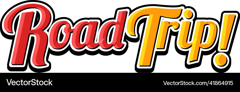 Road trip text icon on white background Royalty Free Vector