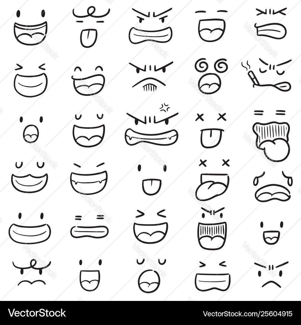Frown Face Line Drawing Vector Images (90)