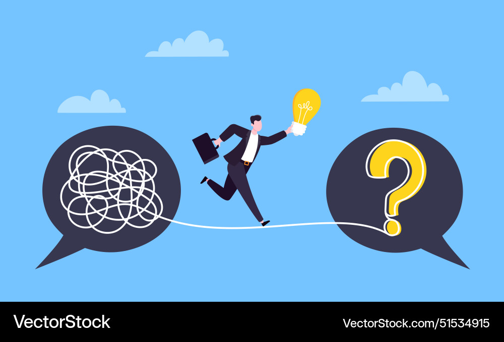 Understanding problem solution simplify challenge Vector Image Understanding problem solution simplify challenge Vector Image