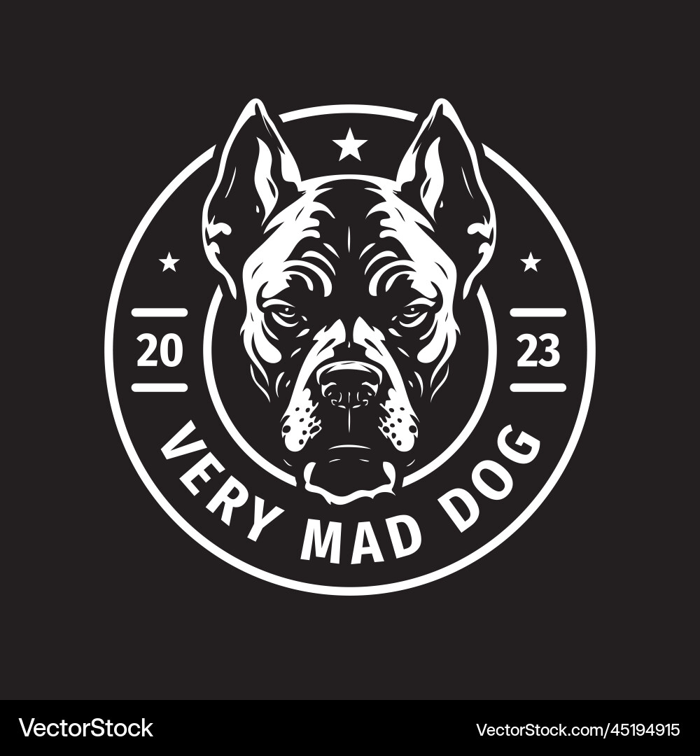 Very mad dog creative logo design head Royalty Free Vector