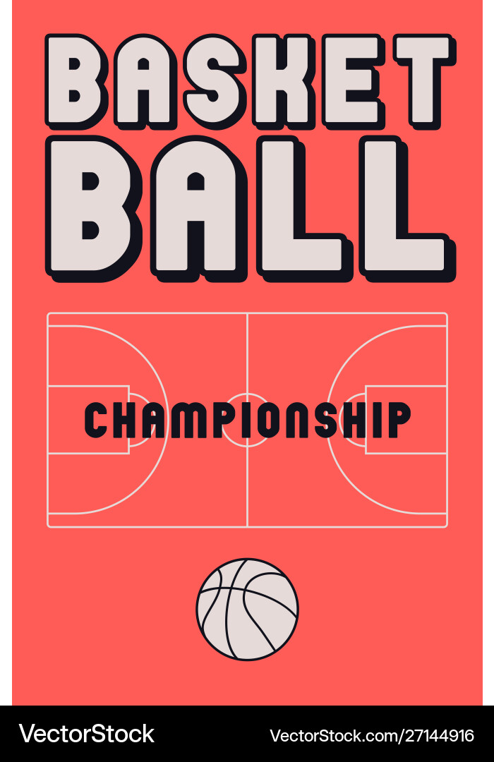Basketball championship poster Royalty Free Vector Image