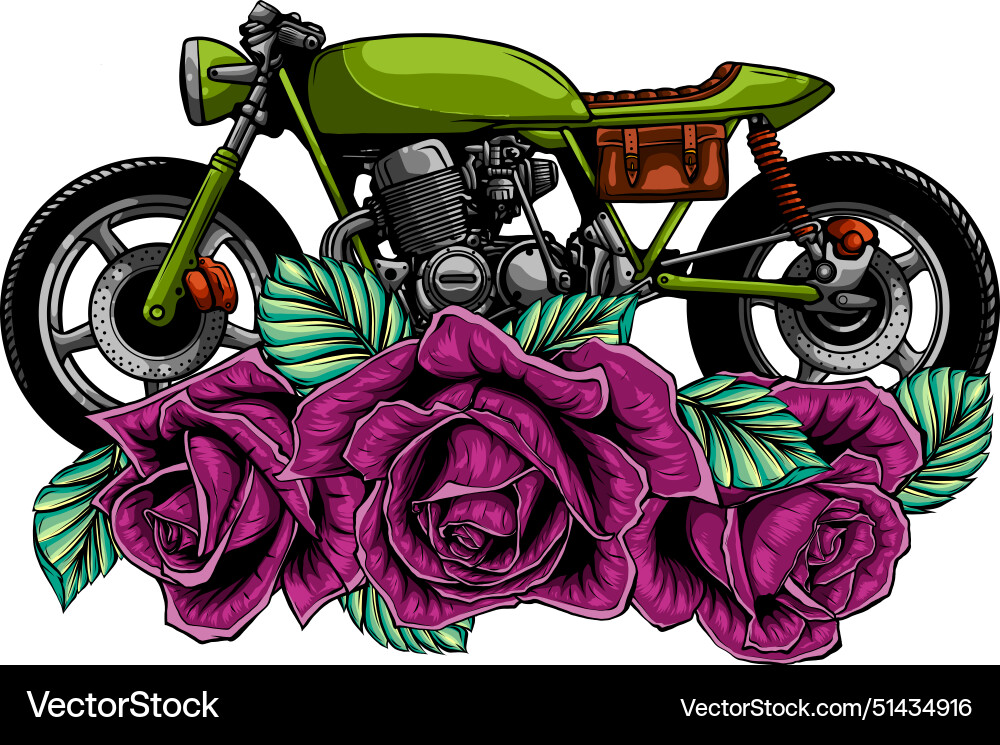 Cafe racer motor bike design Royalty Free Vector Image