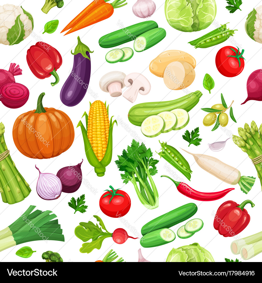 Fresh Vegetable Pattern Royalty Free Vector Image
