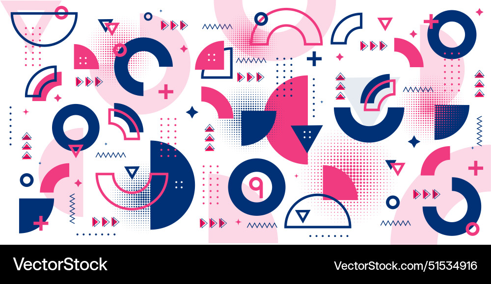 Geometric memphis abstract design Royalty Free Vector Image