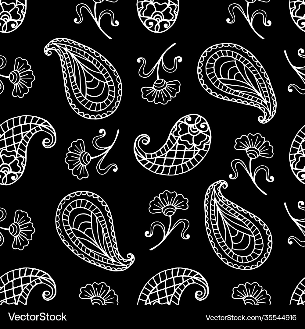 Indian Paisley Seamless Pattern Royalty Free Vector Image