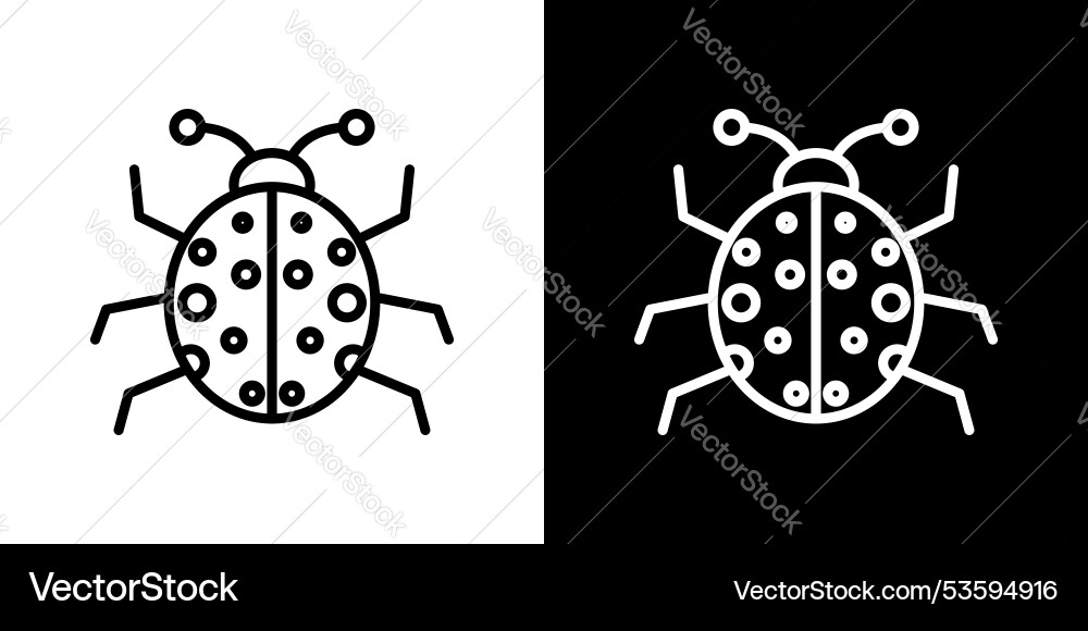 Ladybug thin line icon set Royalty Free Vector Image
