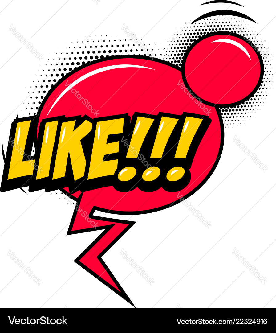 Like comic style phrase with speech bubble Vector Image