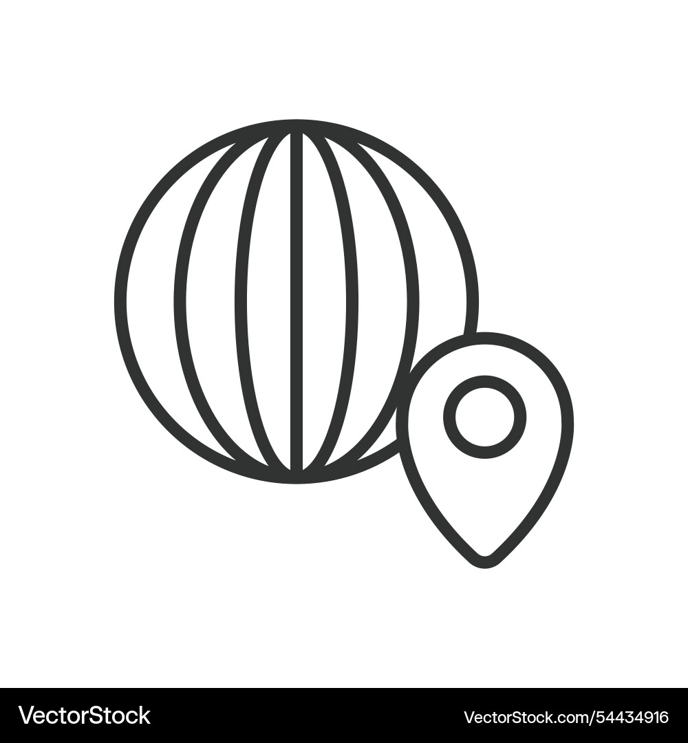 Longitude icon in line design longitude meridian Vector Image