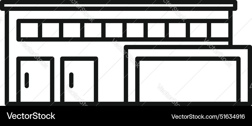 Modern industrial building facade featuring large Vector Image