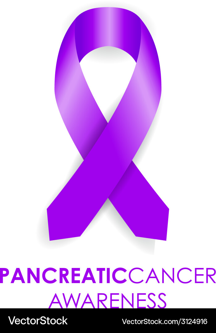 Pancreatic cancer ribbon Royalty Free Vector Image